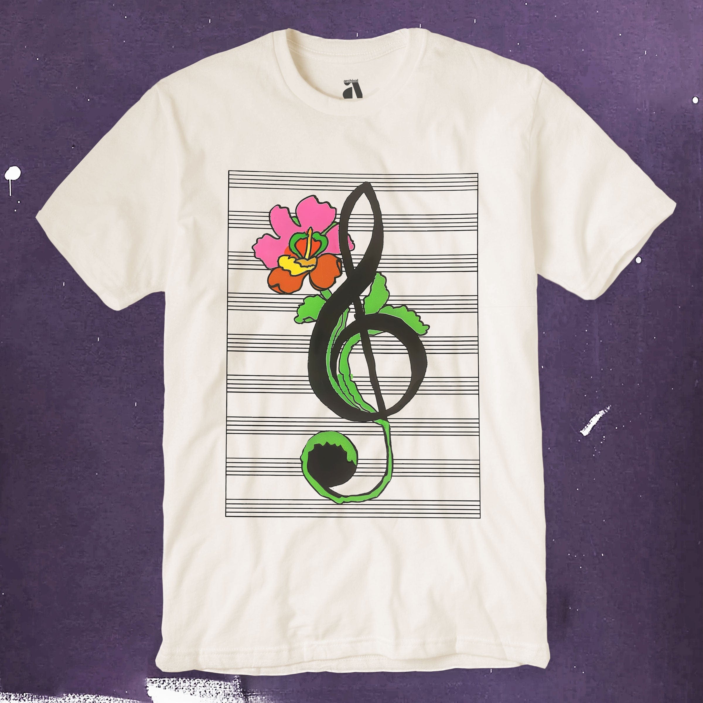 Treble Clef Flower T-Shirt – Archival Apparel